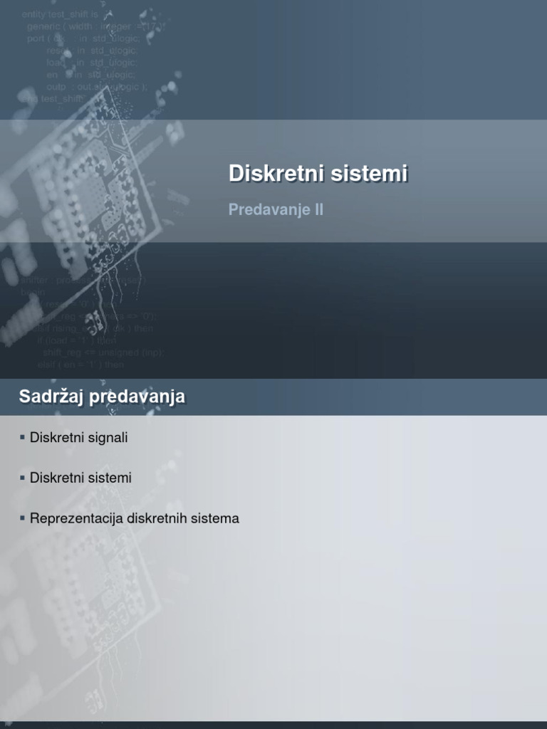 Predavanje 2 Diskretni Signali I Sistemi | PDF