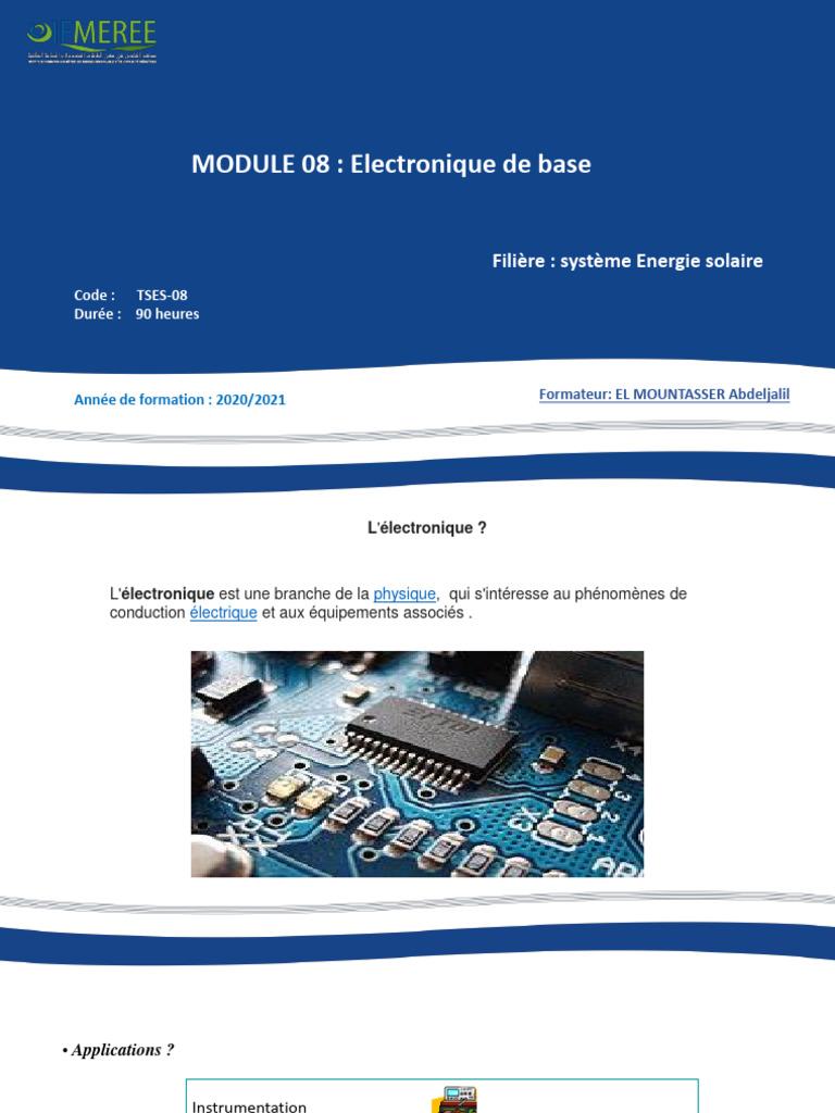 Cours Electronique de Base | PDF | Semi-conducteurs | Amplificateur ...