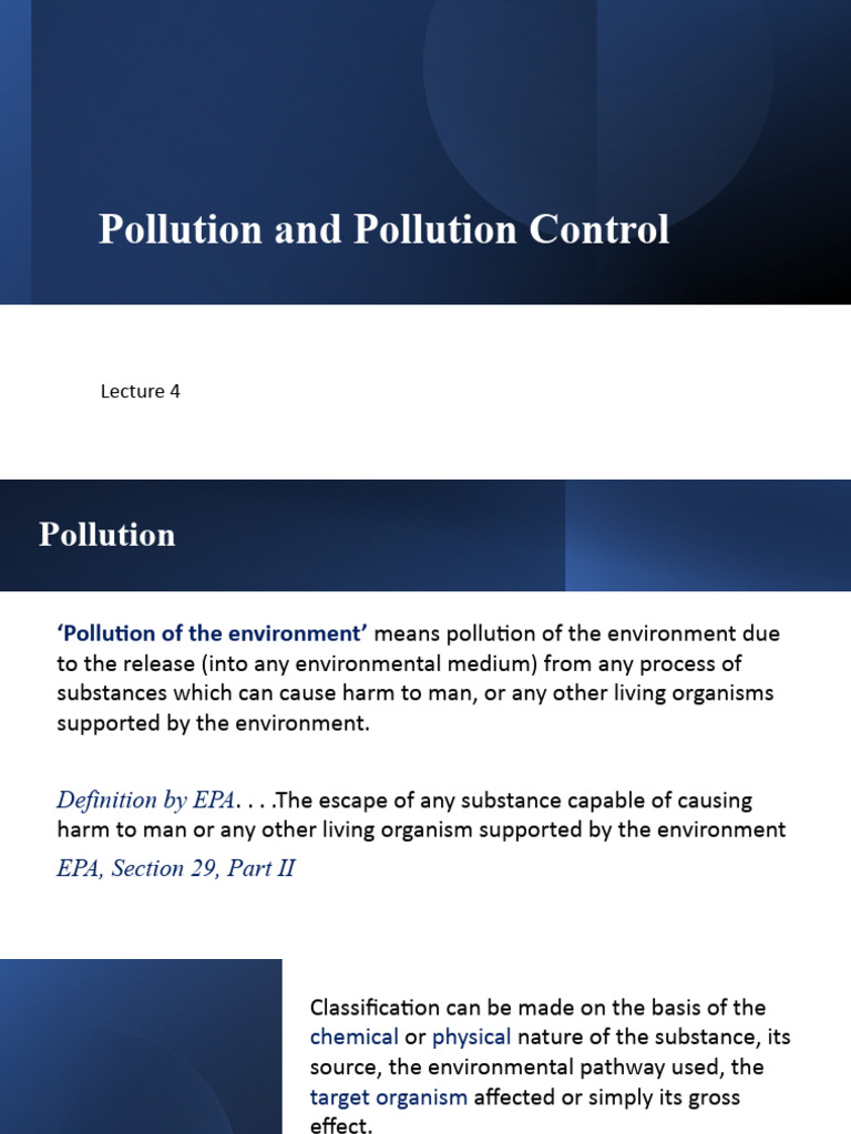 4 Lect 4 Pollution & Pollution Control | PDF | Toxicity | Pollution