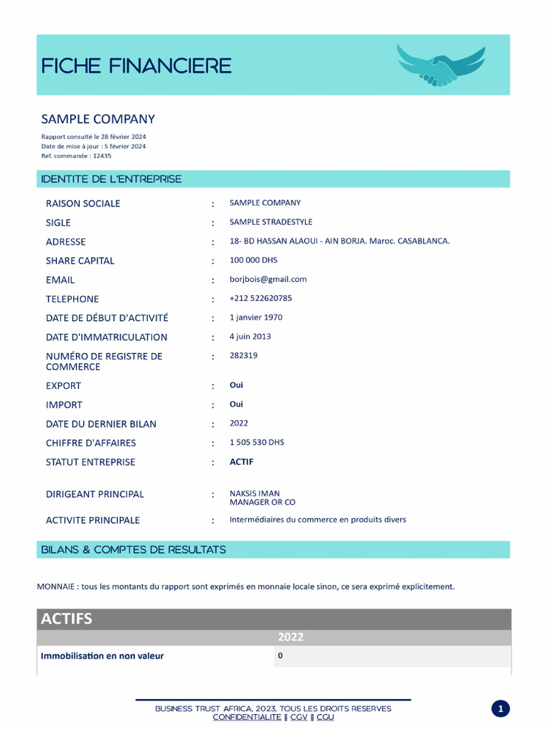 Fiche Financiere | PDF