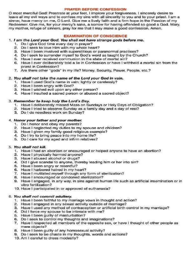 Guide To Confession | PDF