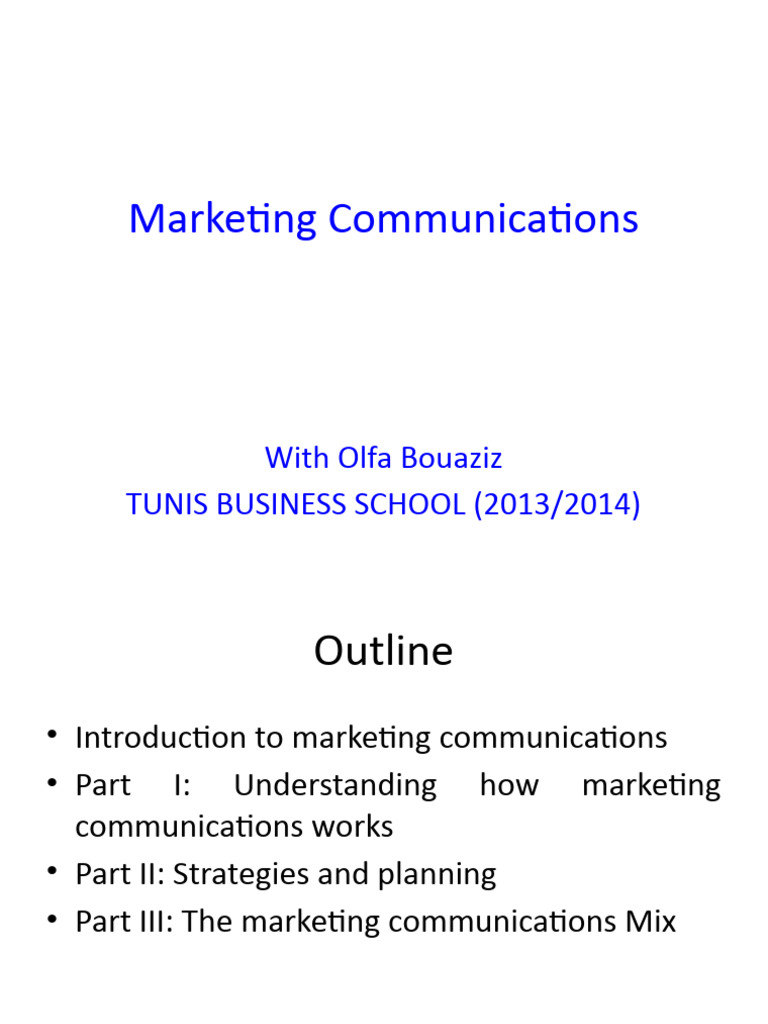 CH1 Introduction To Marketing Communication | PDF | Marketing | Marketing Communications