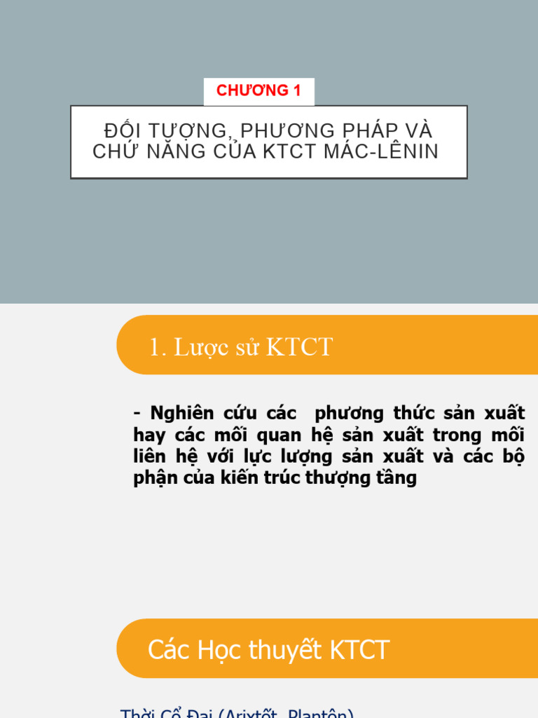 Chương 1 - Đối Tượng, PP Nghiên Cứu Và Chức Năng KTCT | PDF