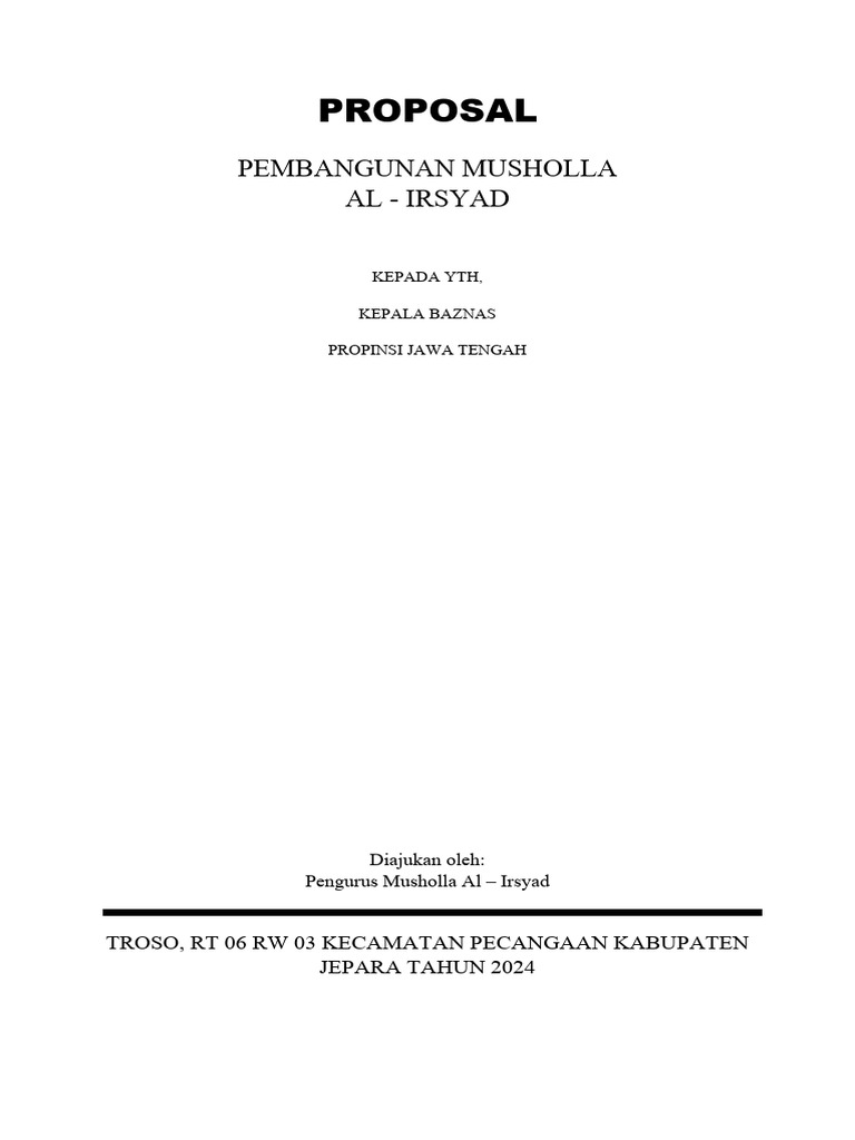 Proposal Musholla Al-Irsyad 24 | PDF | Griya & Taman
