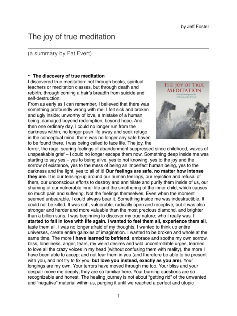 True Meditation | PDF | Psychology