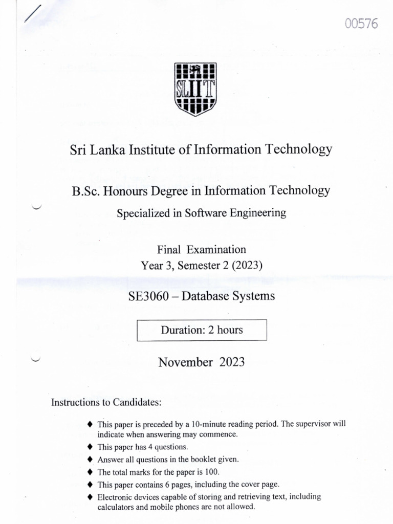 SE3060 - Database Systems | Download Free PDF | Database Index | Data ...