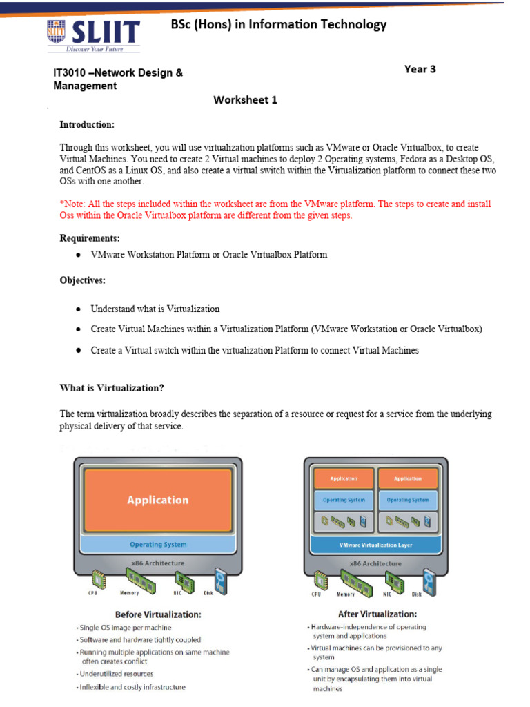 NDM - Worksheet 1 - 2 | PDF | Virtualization | Operating System
