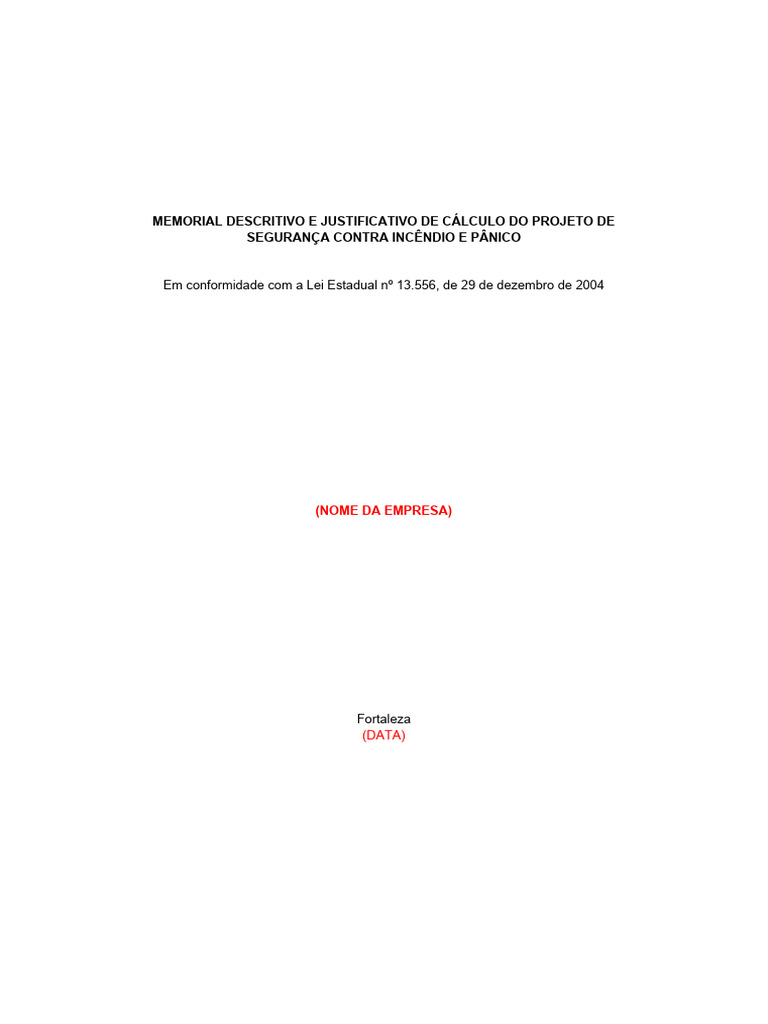 Memorial Modelo Cbmce - Simples | PDF | Luz