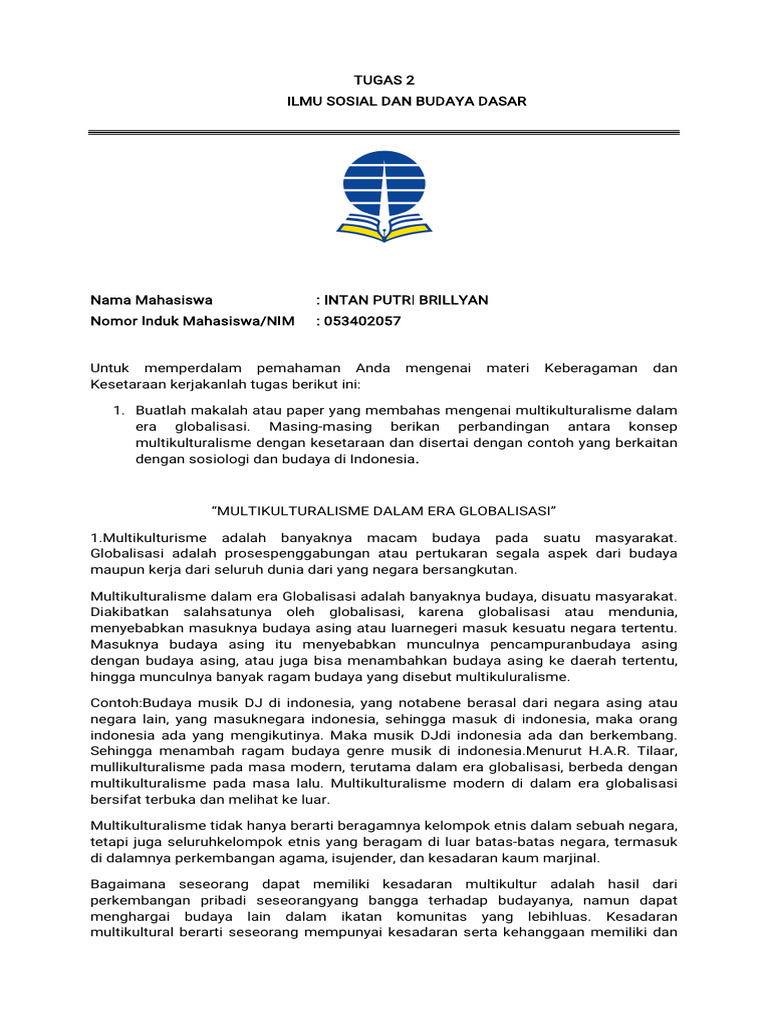 Intan Putri Brillyan - Tugas 2 - ISBD | PDF | Ilmu Sosial | Sejarah