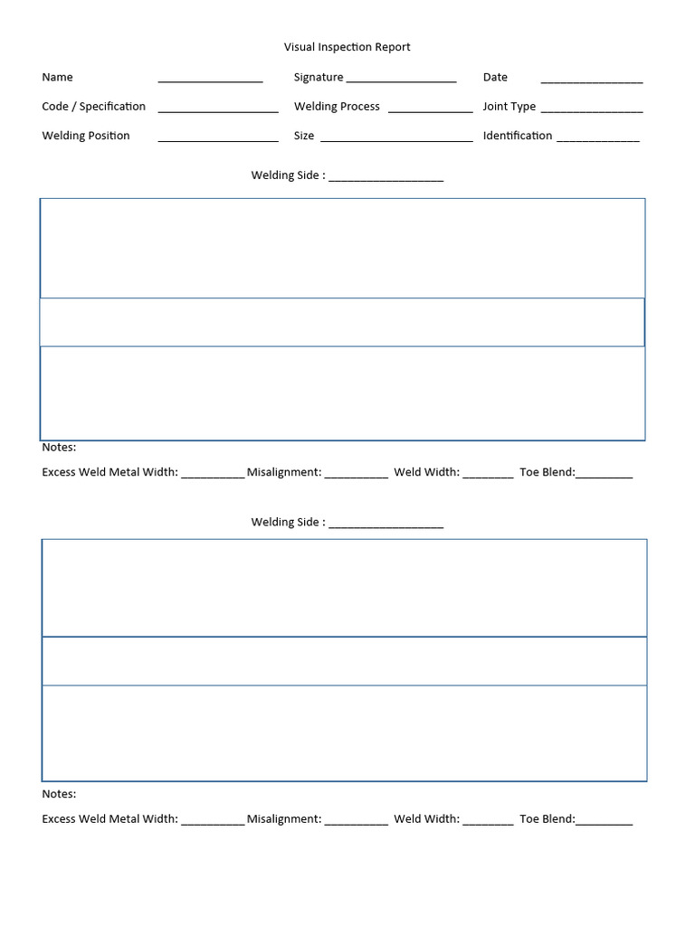 Visual Inspection Form | PDF