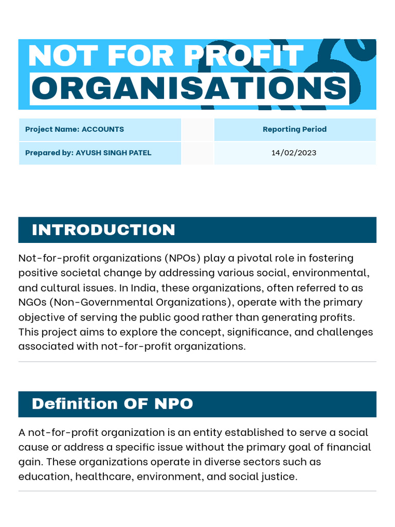 NPO FINAL | PDF | Nonprofit Organization | 501(C) Organization