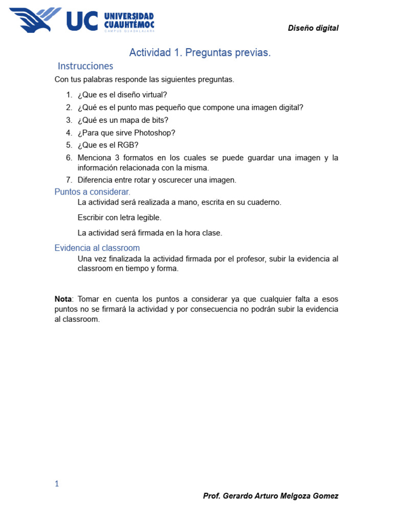 Actividad 1. Preguntas Previas | PDF