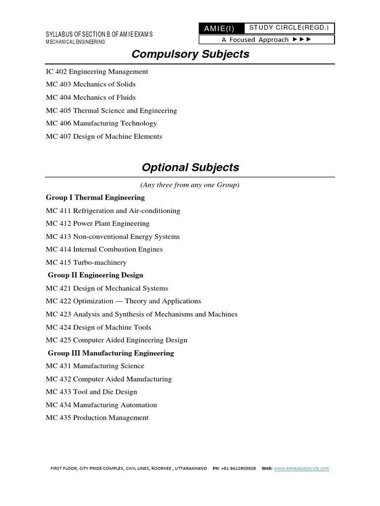 Amie Syllabus Sec B Mechanical | PDF | Fluid Mechanics | Boundary Layer