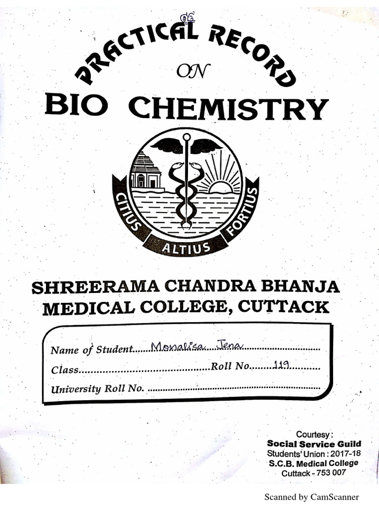 Biochemistry Practical Record 1st Year | PDF
