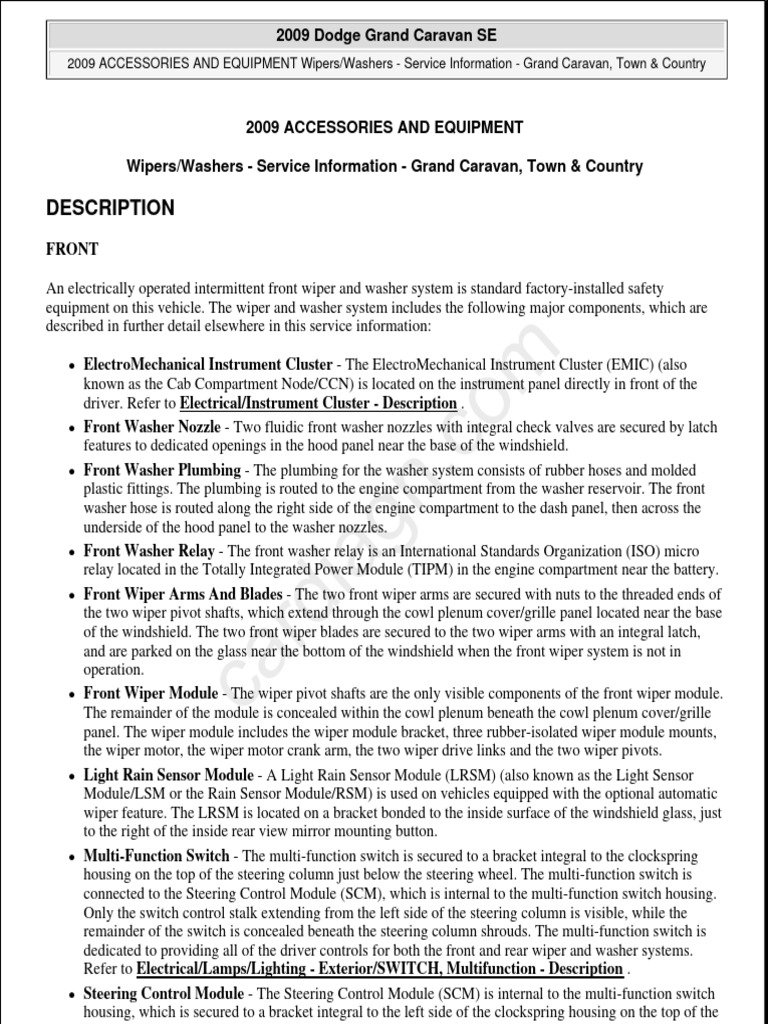 Wiper Washer | Download Free PDF | Airbag | Headlamp