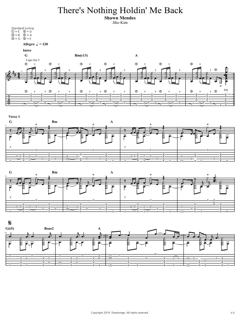 (Shawn Mendes) There' S Nothing Holdin' Me Back - Jiho Kim | PDF ...