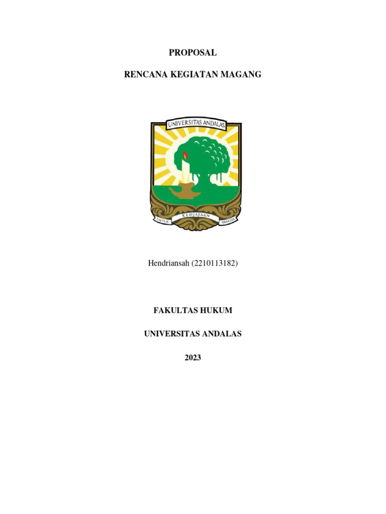 Proposal Magang di Mahkamah Agung | PDF