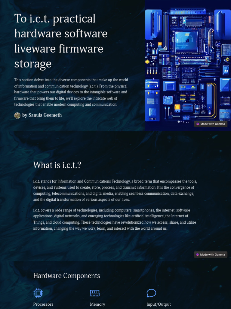 To Ict Practical Hardware Software Liveware Firmware Storage | PDF ...