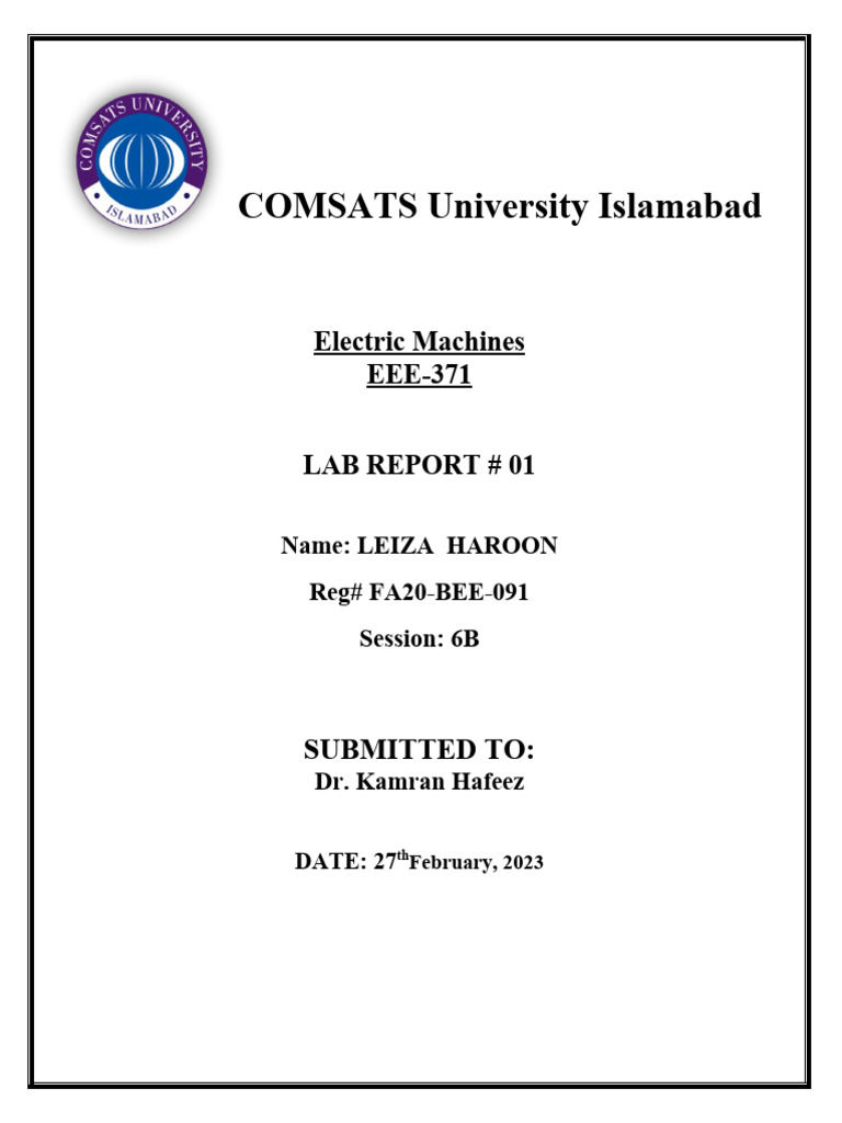 Em Lab 2 091 | PDF | Transformer | Inductor