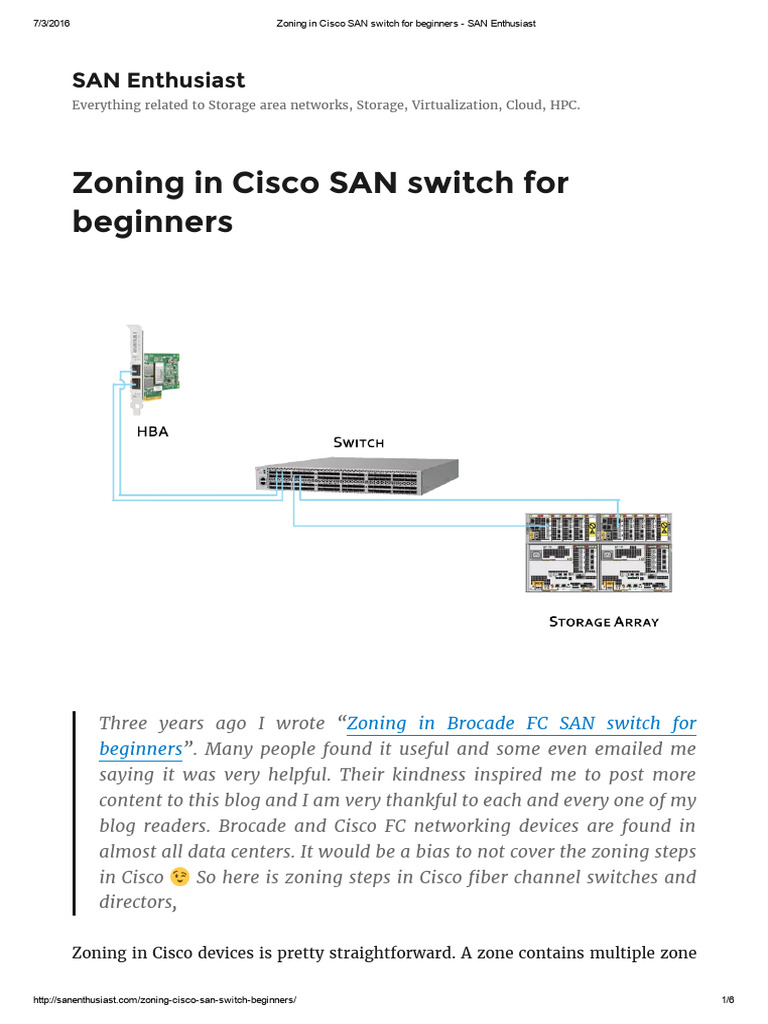 Cisco SAN Switch Zoning Guide | PDF | Network Switch | Data Transmission