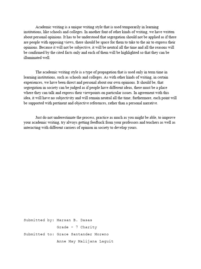 Understanding Academic Writing Style | PDF