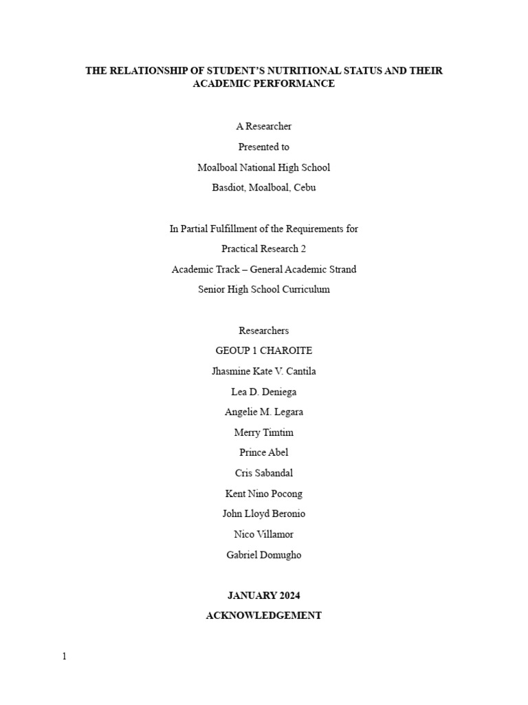 Practical Research - Chapter 01 1 | PDF | Survey Methodology | Diet ...