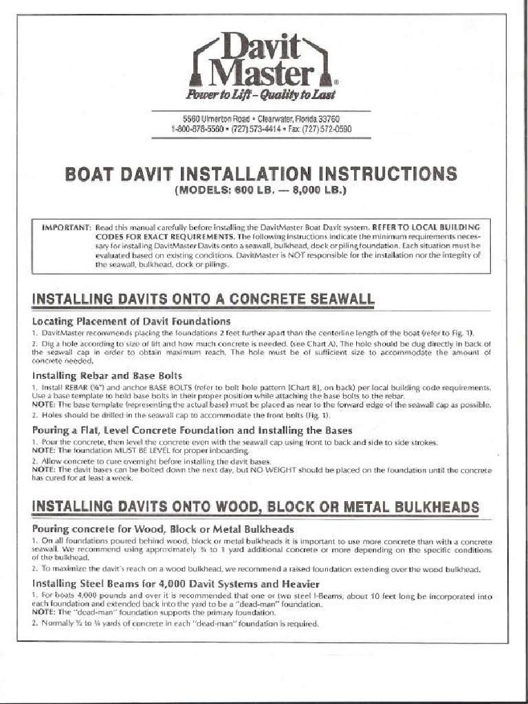 PWC-Davit-Instructions | PDF