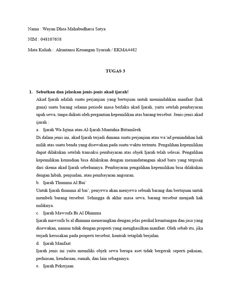 EKMA4482 - Tugas3 - Wayan Dhea Mahabudharsi Satya | PDF | Hukum