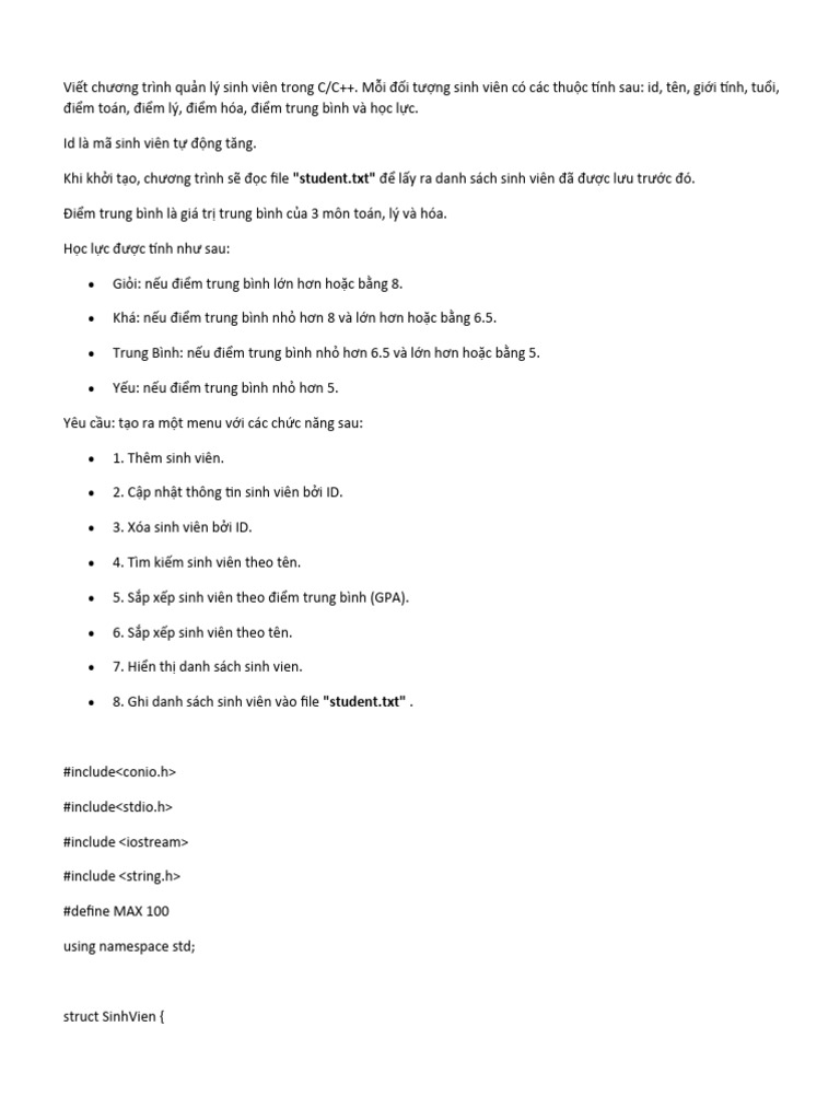 Quan Ly Sinh Vien - Tham Khao | PDF