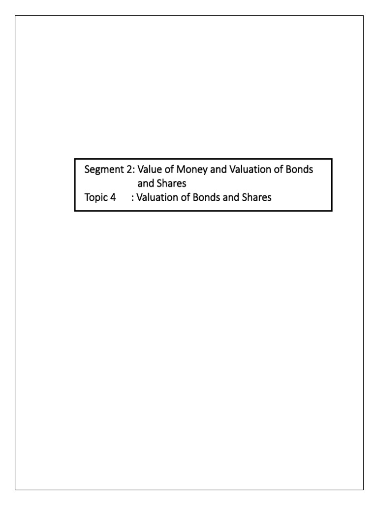 RM - Topic 4 - Valuation of Bonds and Shares | PDF | Bonds (Finance ...