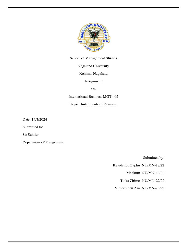IB1 Writeup | PDF | Letter Of Credit | Business
