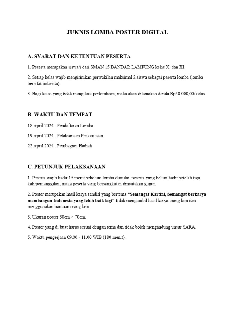 JUKNIS LOMBA POSTER DIGITAL | PDF