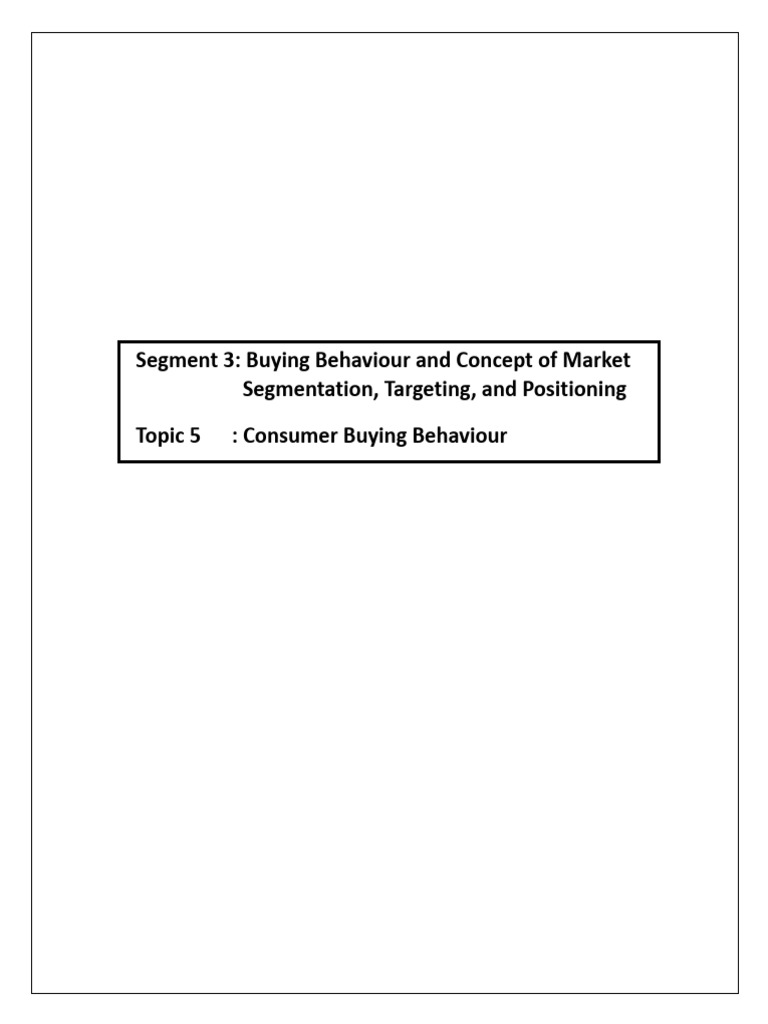 RM - Topic 5 - Consumer Buying Behaviour | PDF | Consumer Behaviour | Behavior