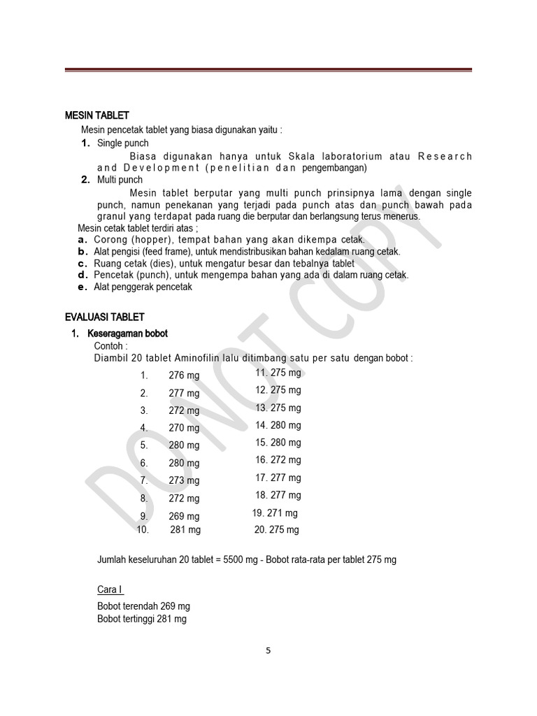 Mesin Cetak Tablet 5 | PDF