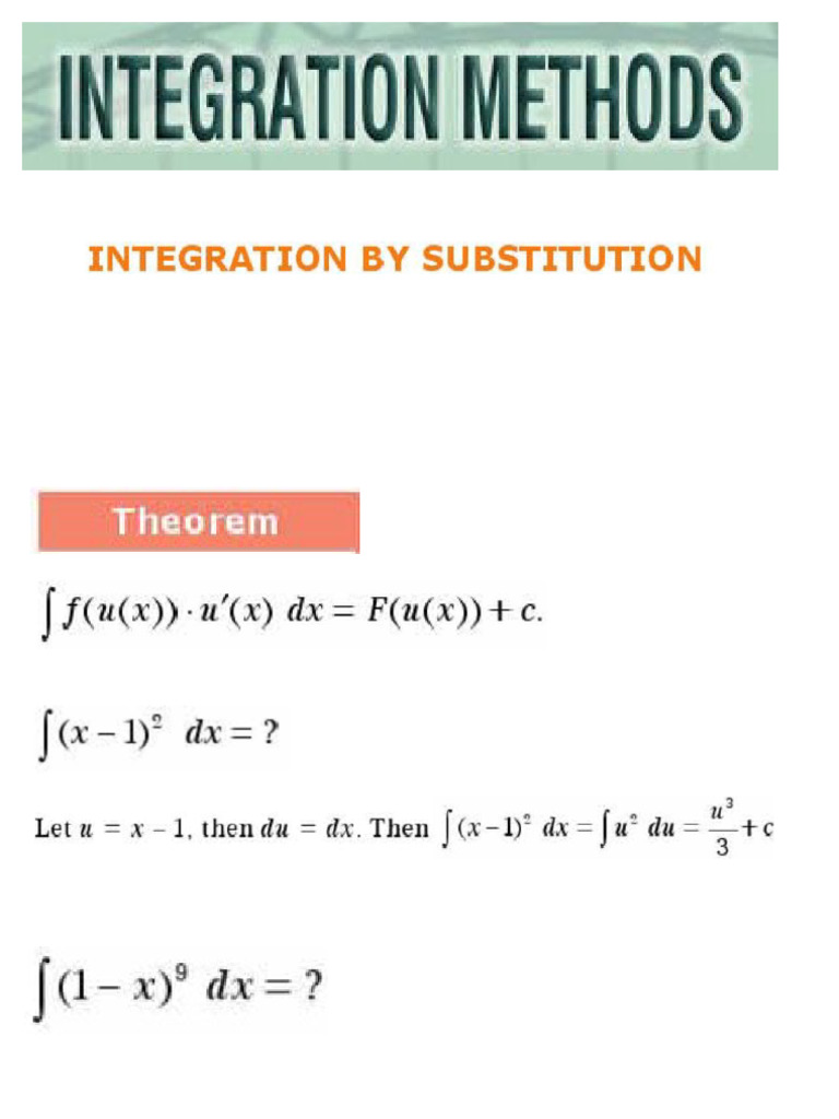 Integration by Substitution | PDF