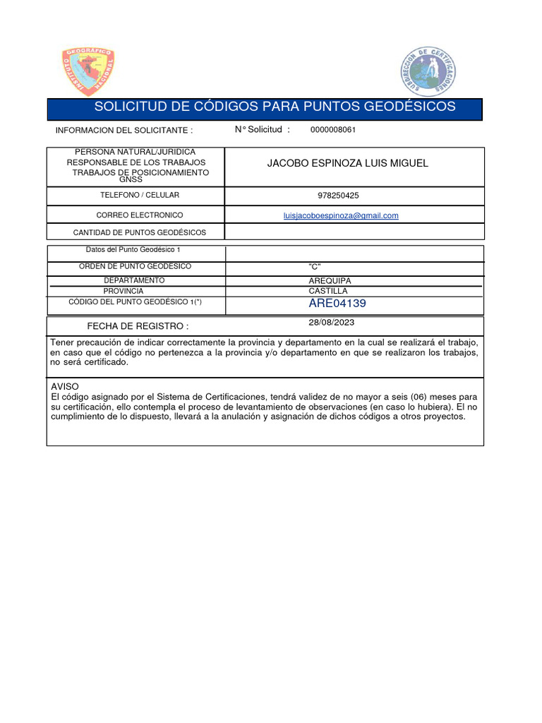 Rssolicitud - PDF VIRACO | PDF