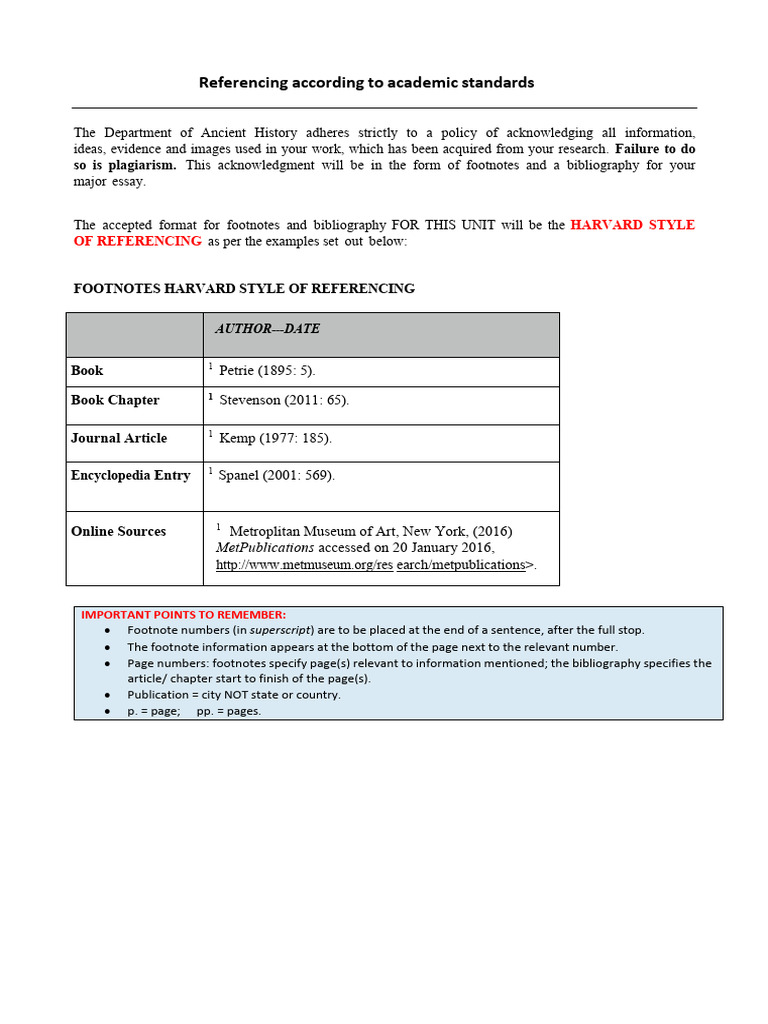 Referencing Guide HARVARD STYLE | PDF | Note (Typography) | Bibliography