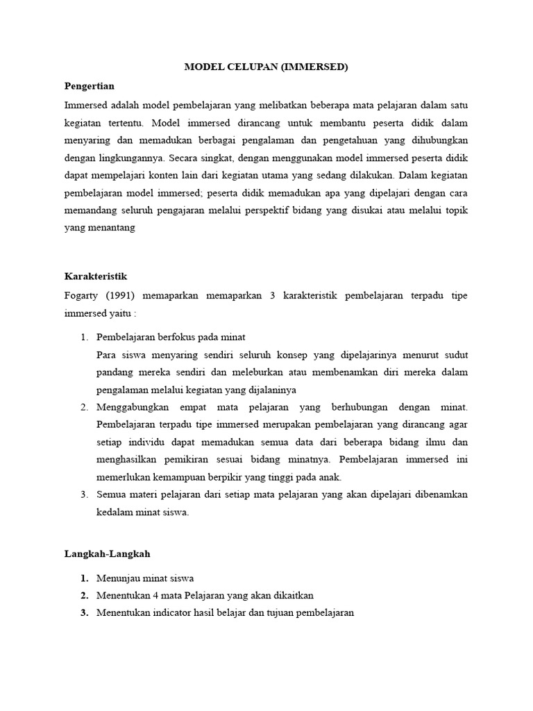 Model Immersed | PDF
