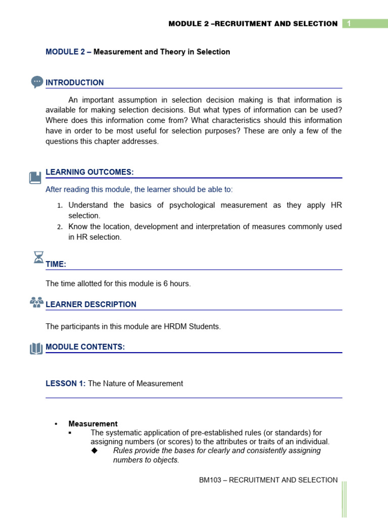 RECRUITMENT-AND-SELECTION-MODULE-2-Measurement-and-Theory-in-Selection ...