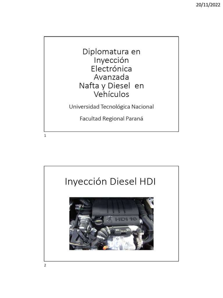 Inyección Diesel HDI | PDF | Inyección de combustible | Acelerador