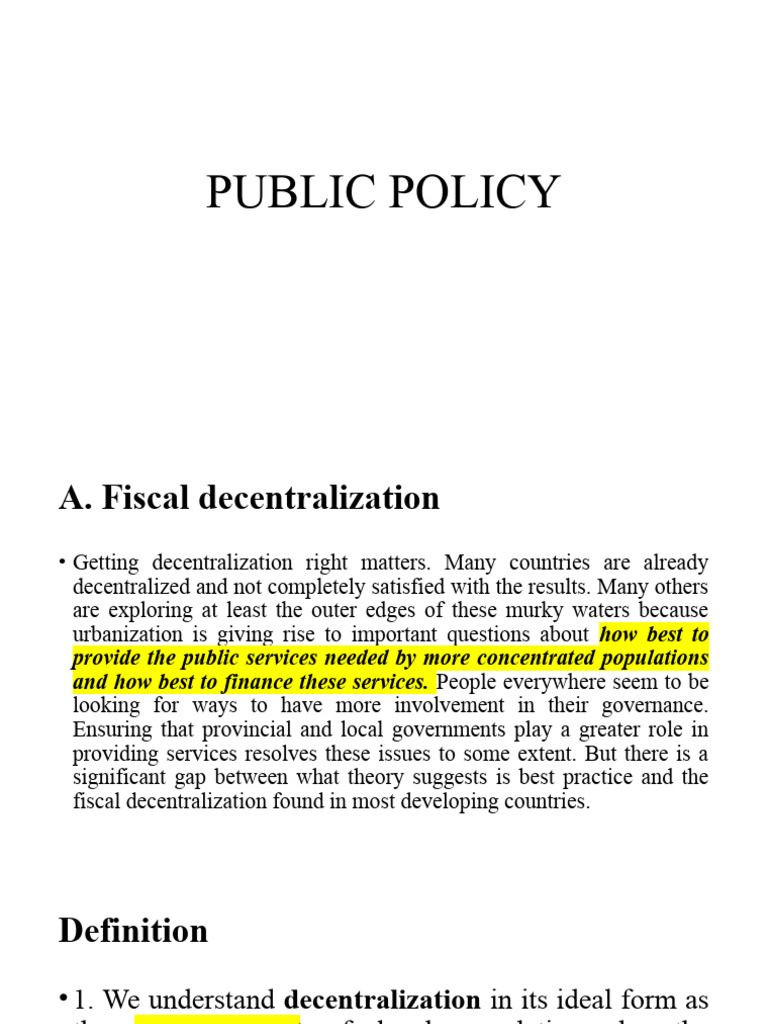 Fiscal Decentralization | PDF | Decentralization | Taxes
