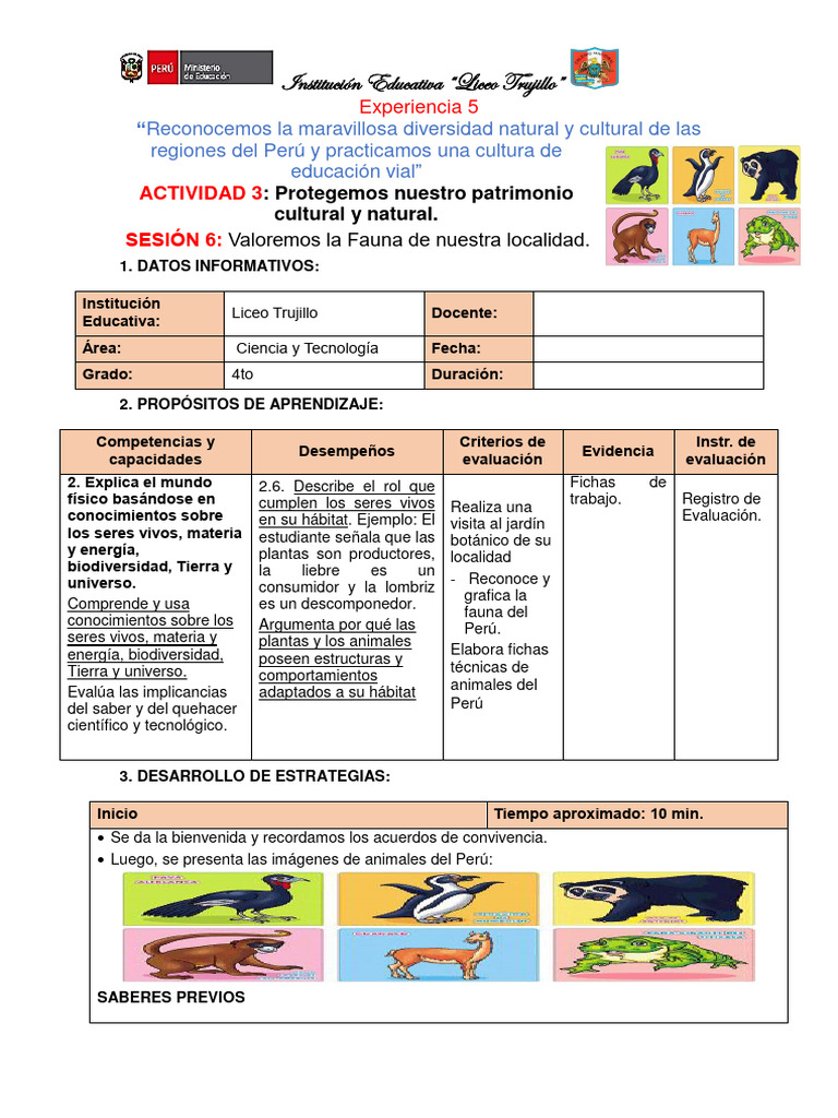 Fauna del Perú: Educación y Conservación | PDF | Fauna | Perú