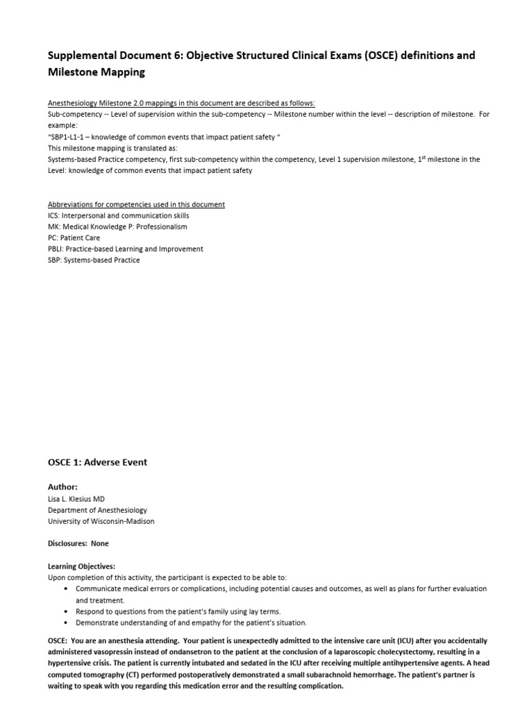 OSCE Communication Skills | PDF | Patient Safety | Medical Error