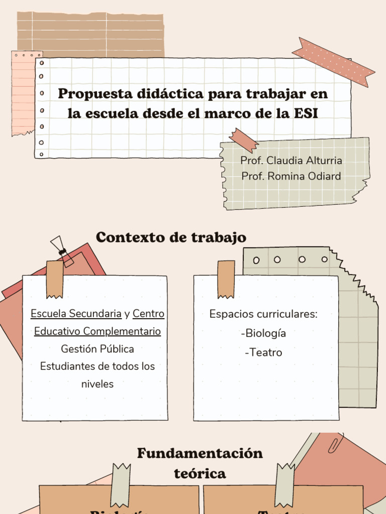 Propuesta Didáctica para Trabajar en La Escuela Desde El Marco de La ESI | PDF | La sexualidad ...