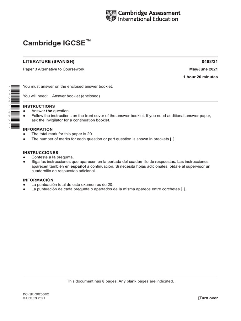 Igcse 7 Literatura | PDF