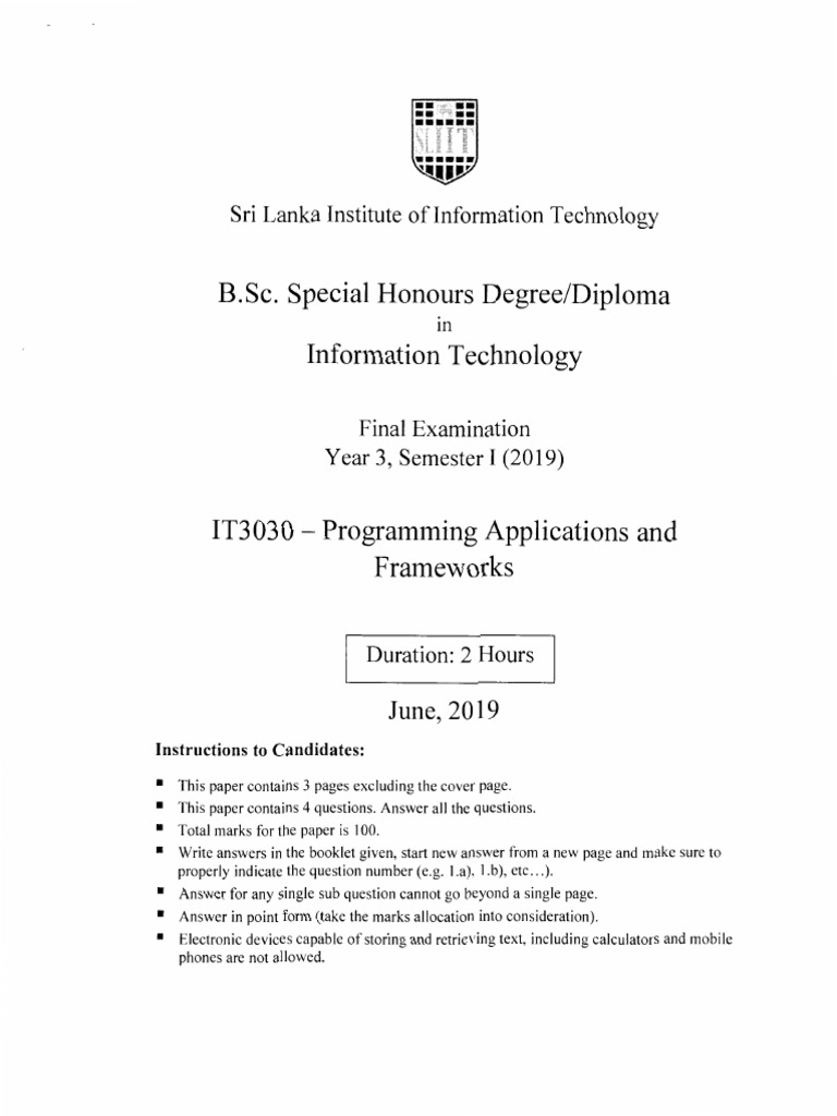 IT3030 - Programming Applications and Framework4 | PDF | Dynamic Web Page | World Wide Web