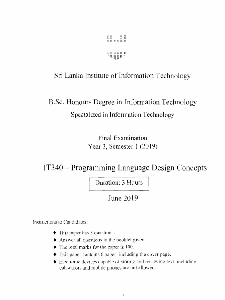 IT340 - Programming Language Design Concepts3 | PDF | Linguistics ...
