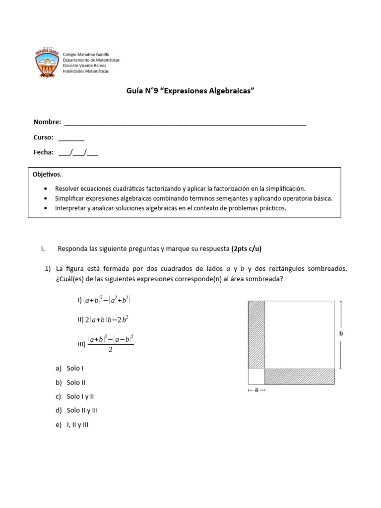 9.expresiones Algebraicas | Descargar gratis PDF | Fórmula | Conceptos ...