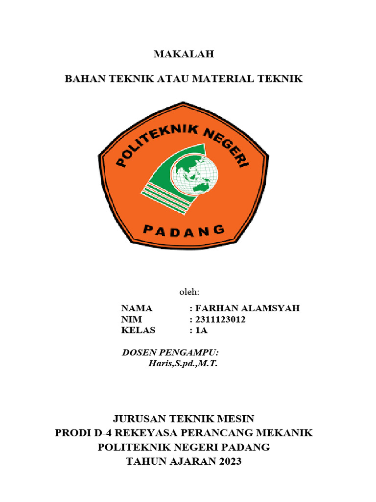 Bahan Teknik: Klasifikasi dan Aplikasi | PDF