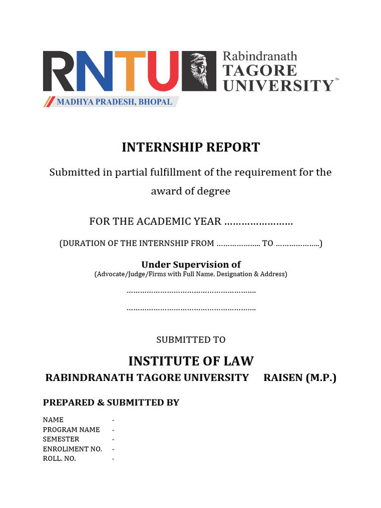 Internship Report Format | PDF | Academic Degree | Qualifications